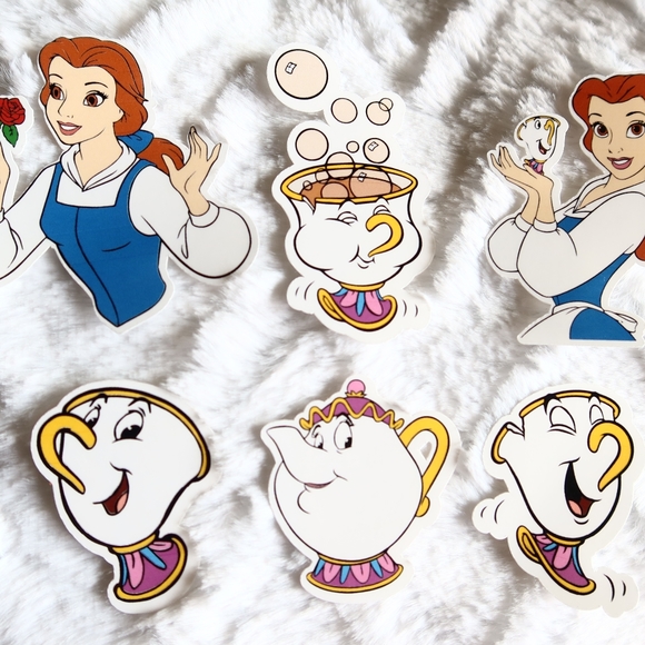 Design | Belle And Chip Beauty And The Beast Stickers Character Mrs ...